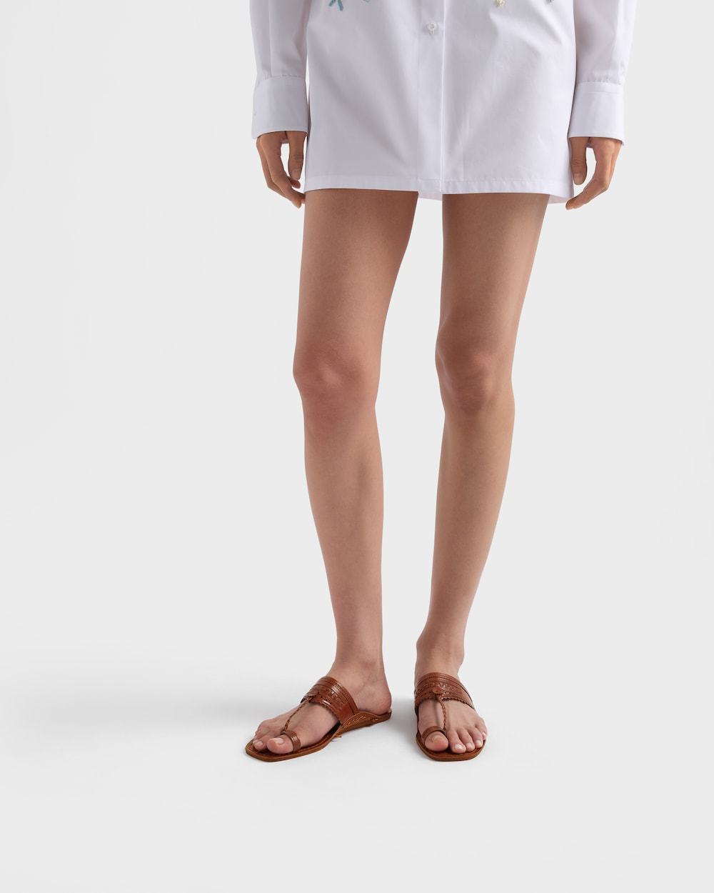 PRADA Prada Square-Toe Flat Sandals